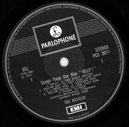 THE BEATLES Help Vinyl Record LP Parlophone 1969